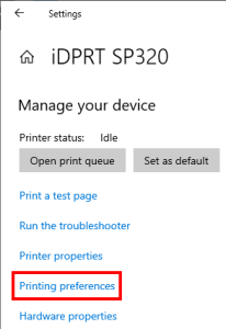 iDPRT SP320 Setup Guide – Knowledge Base